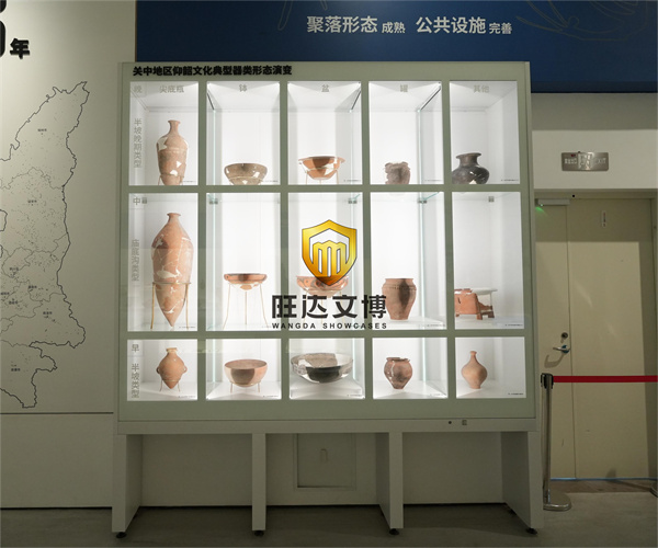Wall Museum Display Cases with Grid/Shelving System - WANGDA SHOWCASES ...